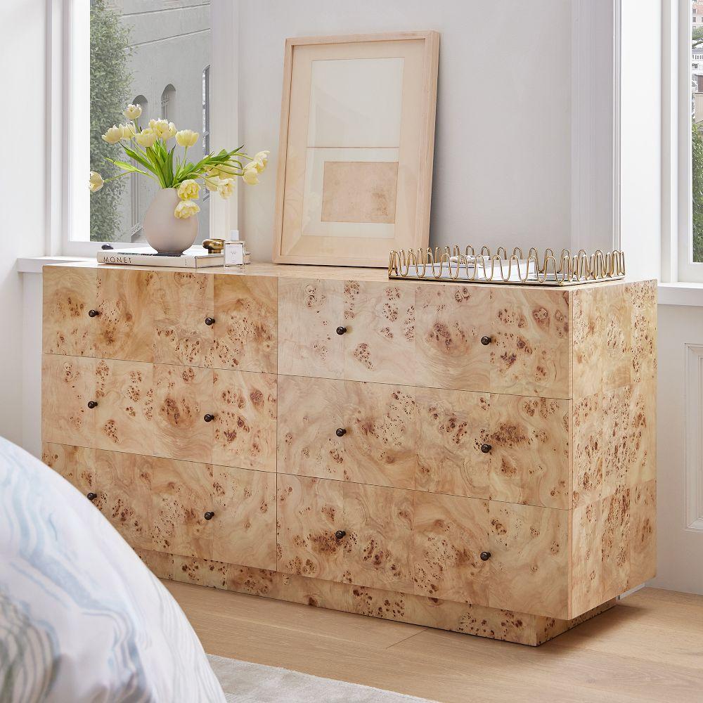 Burl 6 Drawer Chest 152 cm